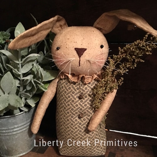 Primitive Easter Bunny Rabbit Doll PATTERN Hannah - Etsy