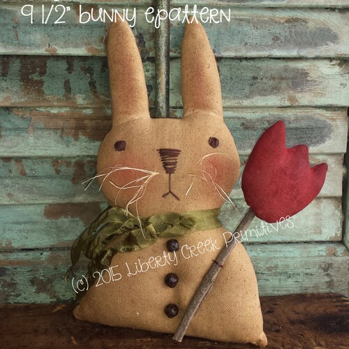 Primitive Easter Bunny Rabbit Doll Stanley Pattern Instant - Etsy