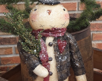 Primitive Christmas in July Patriotic Uncle Sam Snowman Ornie - Etsy