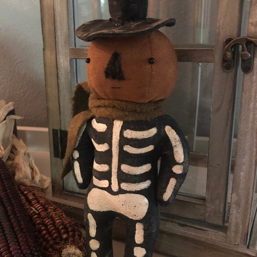 Primitive Halloween Skeleton Doll PATTERN - Etsy
