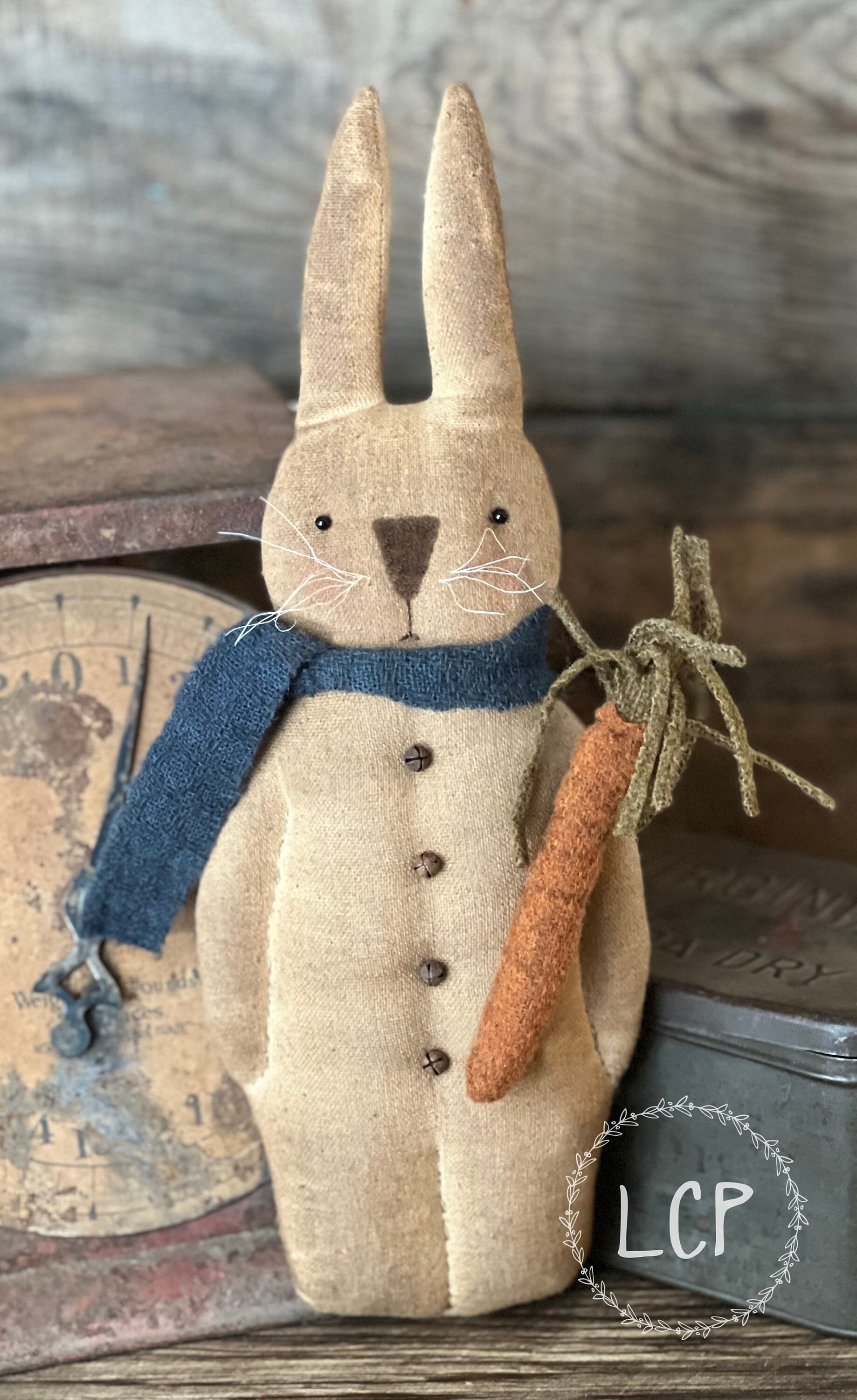 Primitive Easter Bunny Rabbit Doll Wilbur Digital PATTERN - Etsy