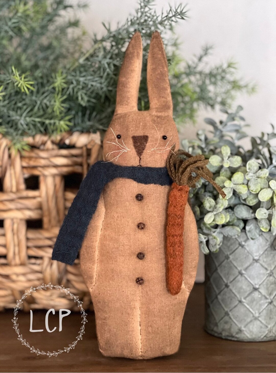 Primitive Easter Bunny Rabbit Doll Wilbur Digital PATTERN - Etsy