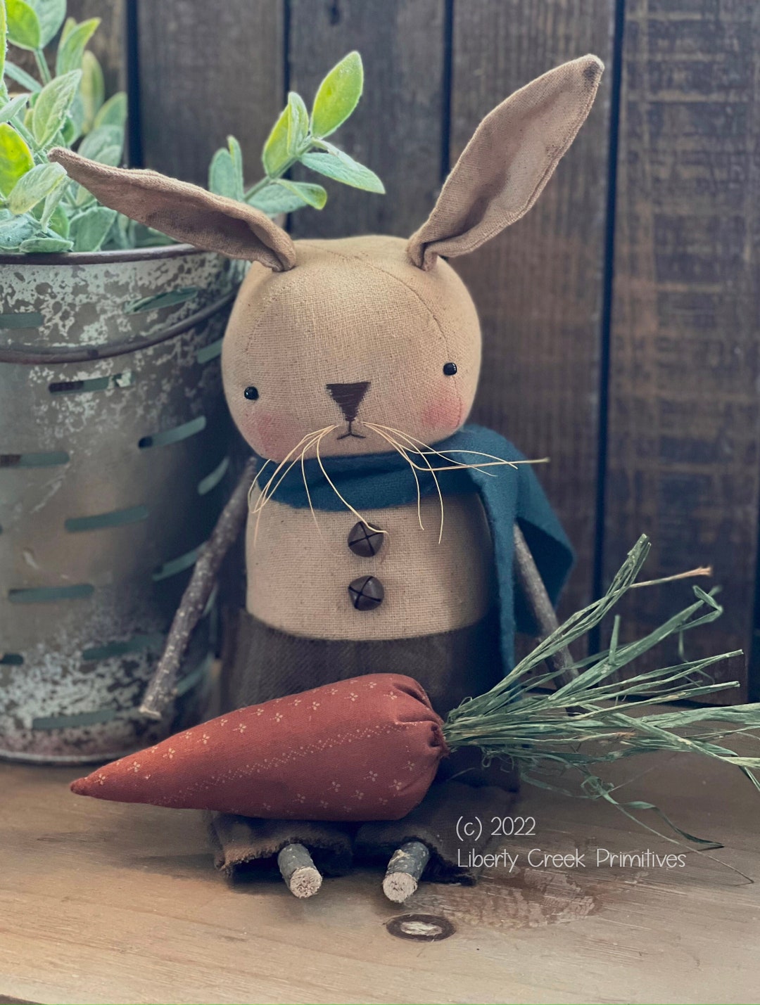 Primitive Easter Bunny Rabbit "turnip" Digital PATTERN - Liberty Creek ...
