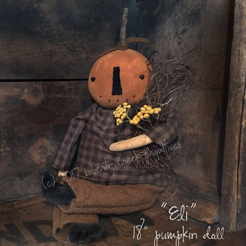 Primitive Pumpkin Doll Pattern Hilda - Etsy