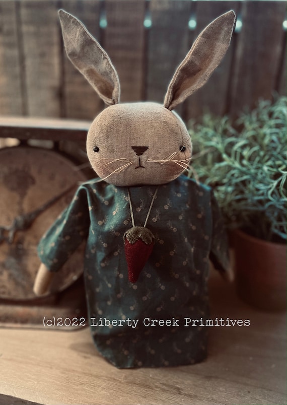 Primitive Easter Bunny Rabbit PATTERN Rosie | Etsy