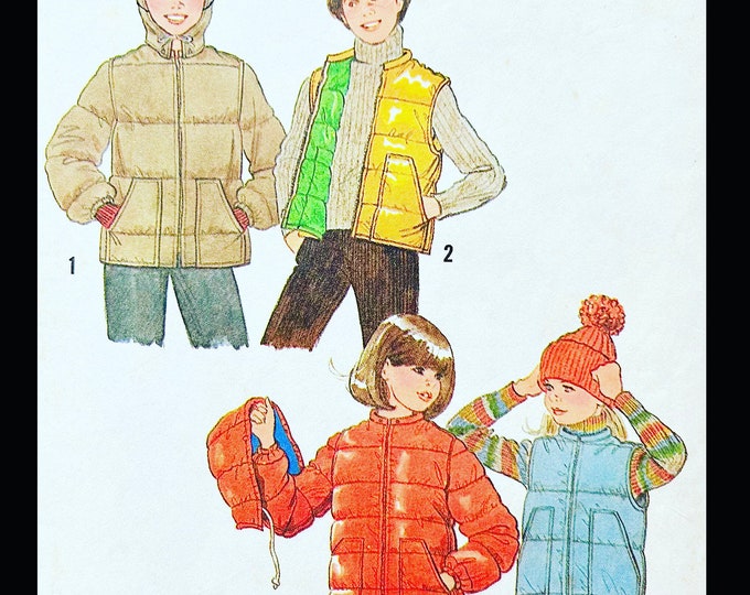 Simplicity 8805 7 8, Puffer Jacket Pattern, Kids Coat Pattern, Puffy ...