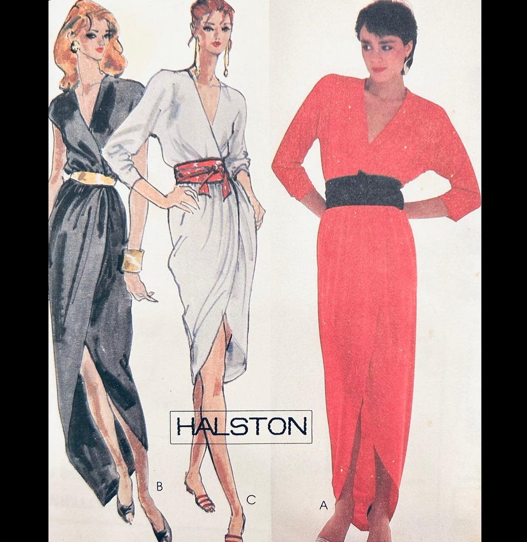 Mccalls 8043 B32, Halston Dress Sewing Pattern, Maxi Dress Pattern, Wrap Dress Patterns, Evening ...