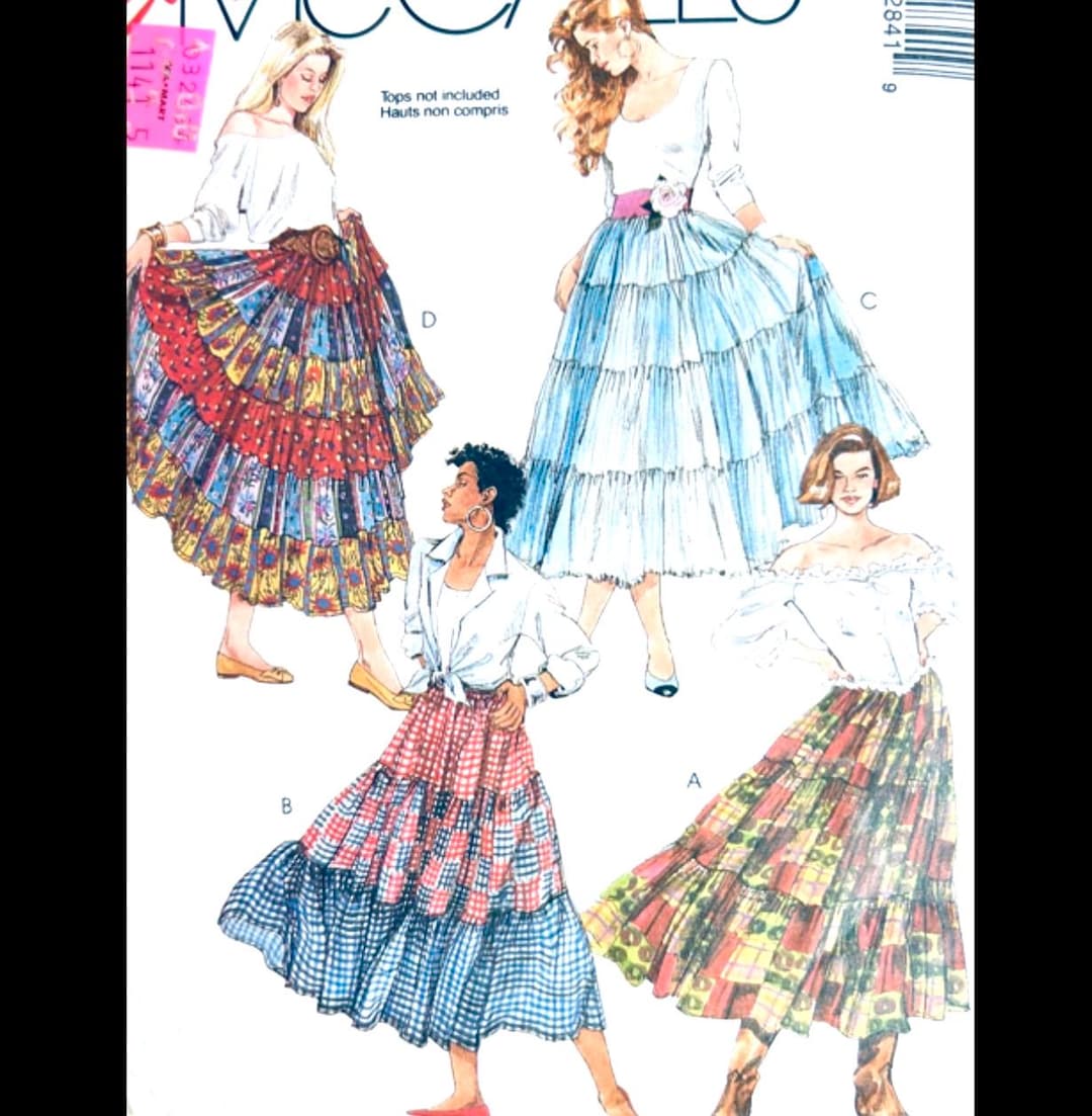 Mccalls 6284, Tiered Skirt Sewing Pattern, Peasant Skirt Pattern, Women ...