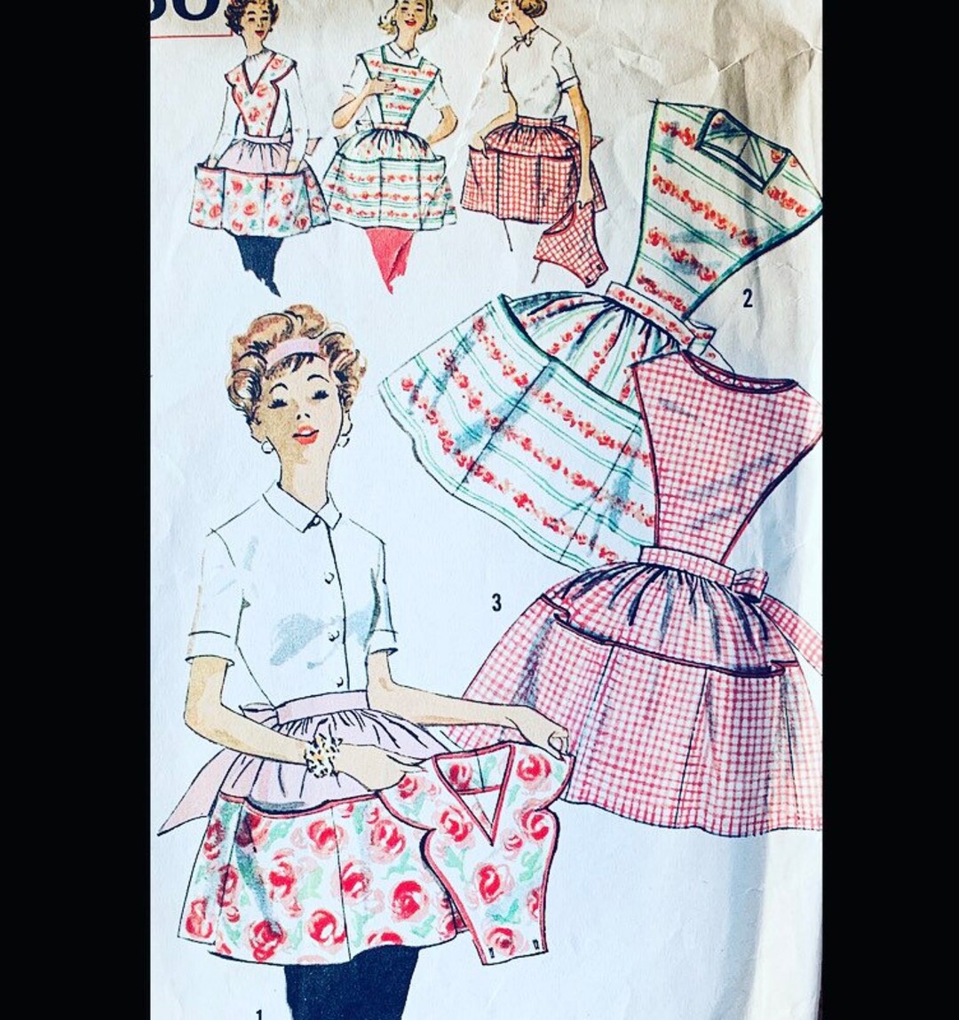 Simplicity 2750 M, Vintage Apron Pattern, Half Apron Pattern, Pinafore ...