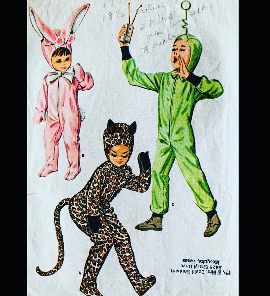 Kids Costume Pattern, Cat Costume Pattern, Bunny Suit Pattern ...