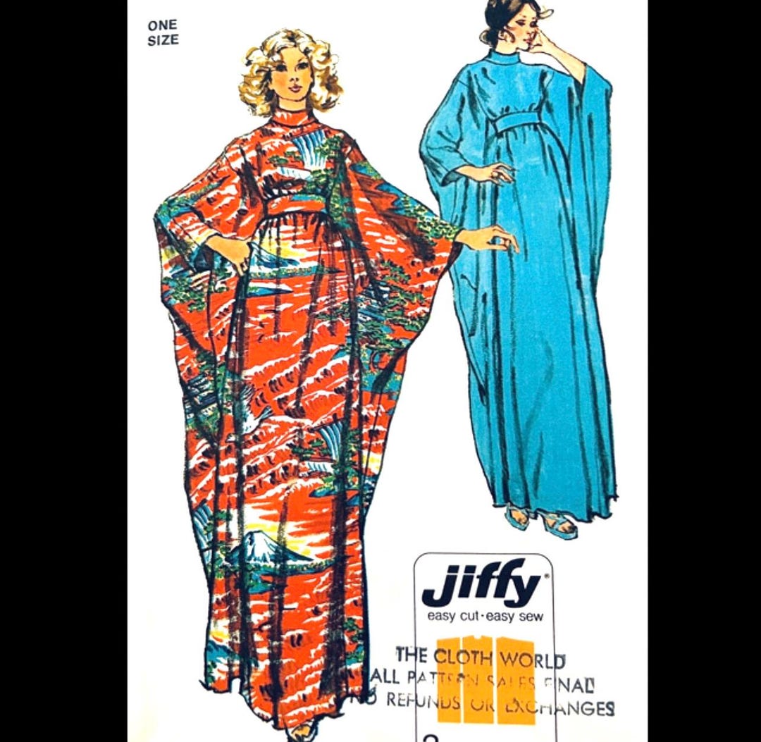 Simplicity 5900, Bat Wing Caftan Dress Pattern, Kaftan Sewing Pattern ...