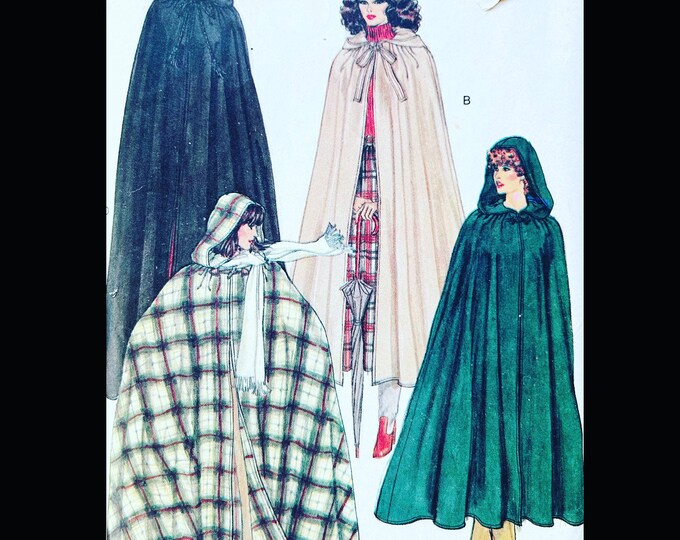 Vogue 7188 L, Hooded Cape Pattern, Vintage Cape Pattern, Patterns for Capes, Long Cape Pattern ...