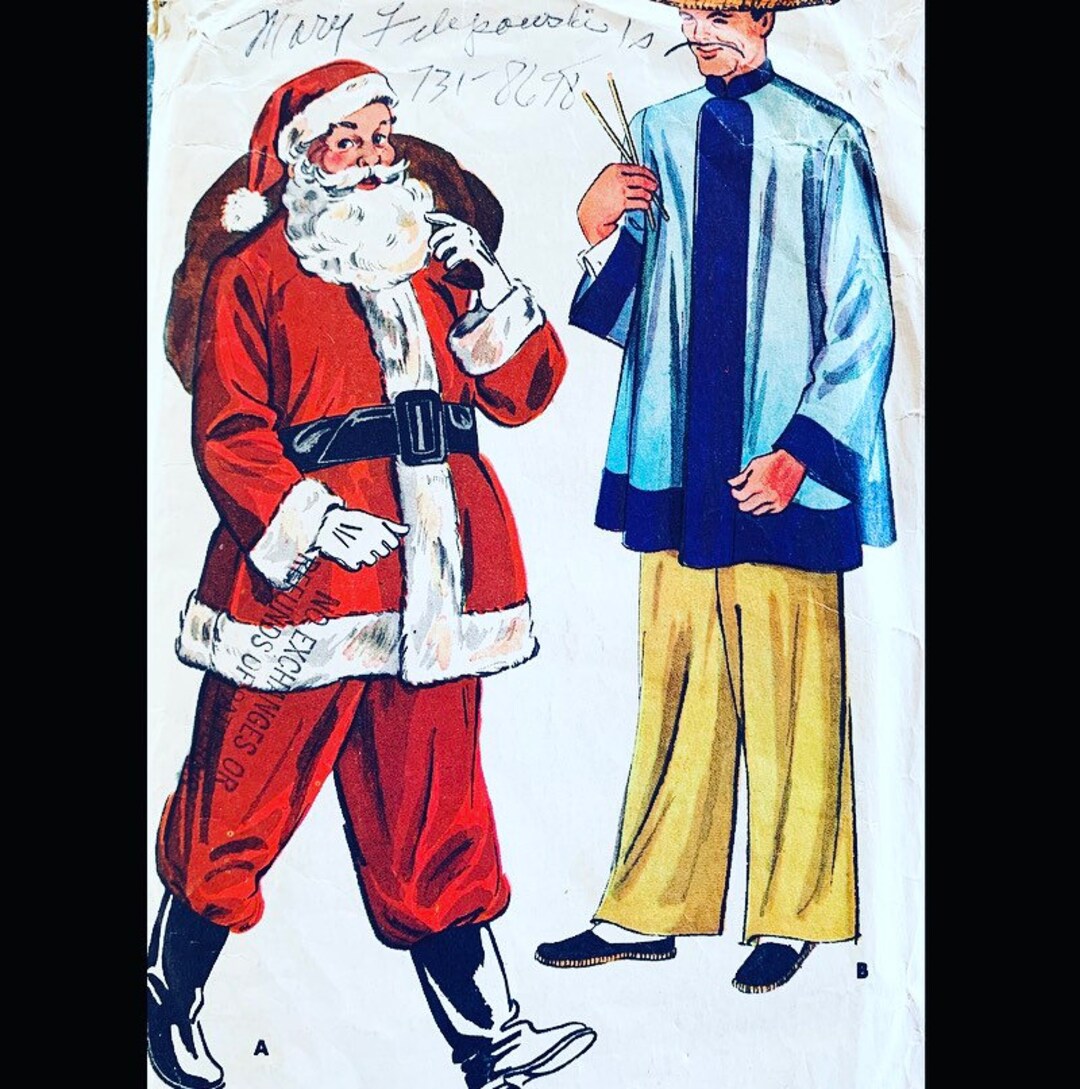 Chinese Jacket Sewing Pattern, Santa Costume Pattern, Asian Jacket Pattern, Ethnic Pattern ...
