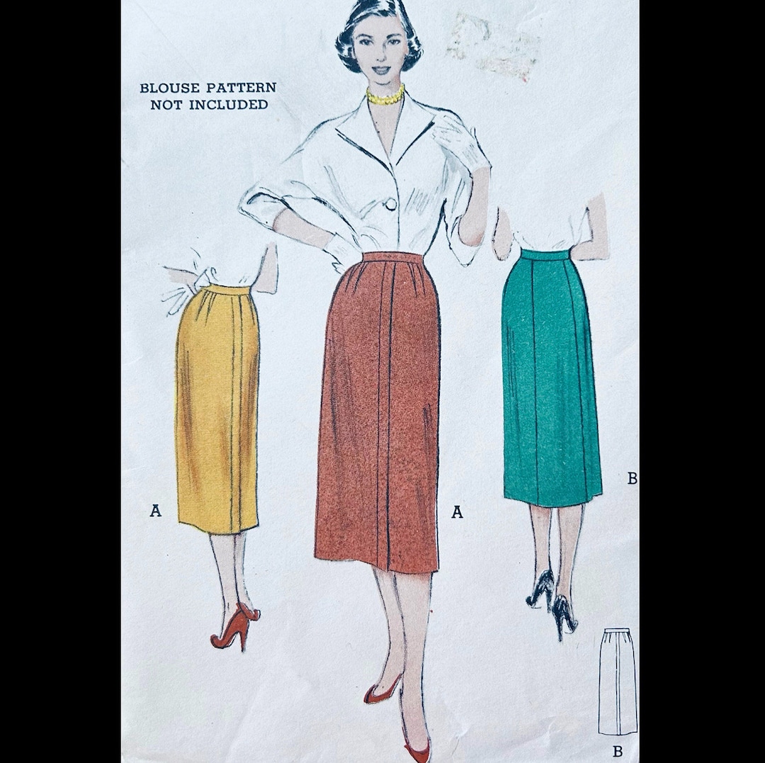 Butterick 5858 W24, Midi Skirt Sewing Pattern, Secretary Skirt Pattern ...