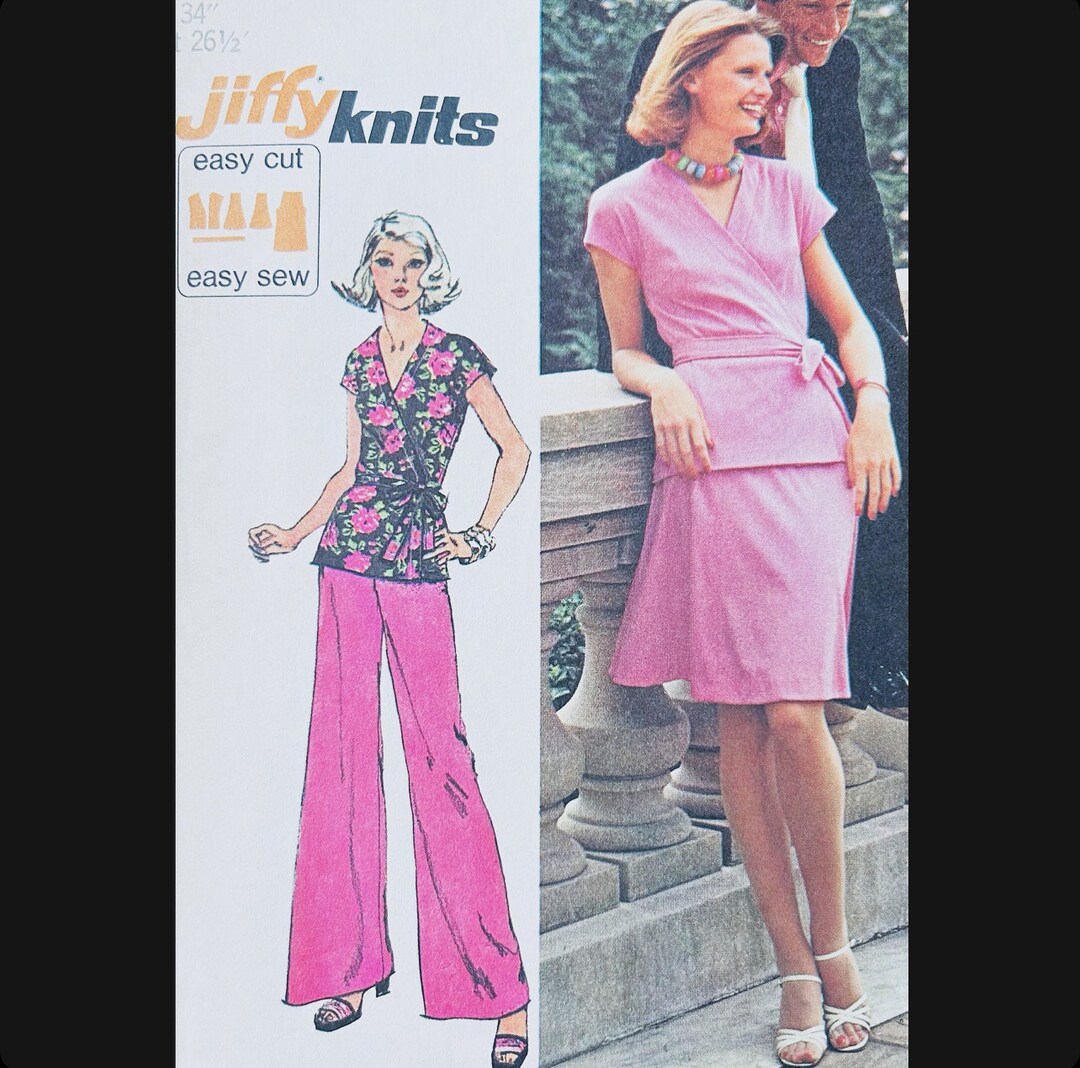 Simplicity 6140 B34, Wrap Top Pattern for Women, Flared Pants Pattern ...