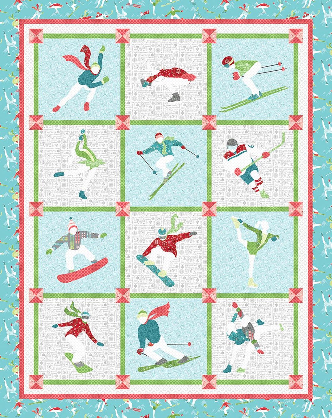Ski Quilt Pattern, Hockey Quilt Patterns, Snowboard Quilt Patterns ...