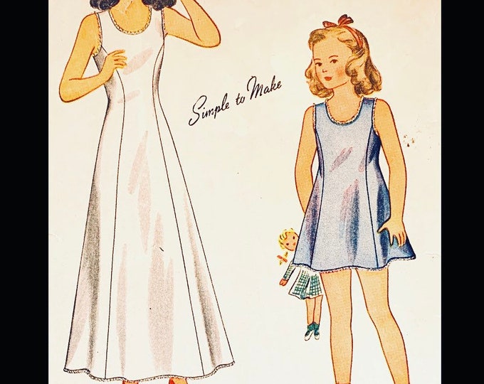 Simplicity 1958 4, Girl Slip Pattern, Slips Patterns, Patterns for ...