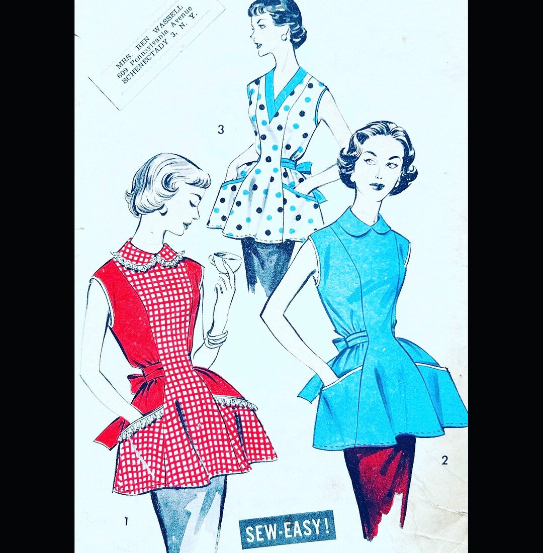 Advance 8465 M, Vintage Apron Pattern, Pinafore Apron Sewing Pattern ...