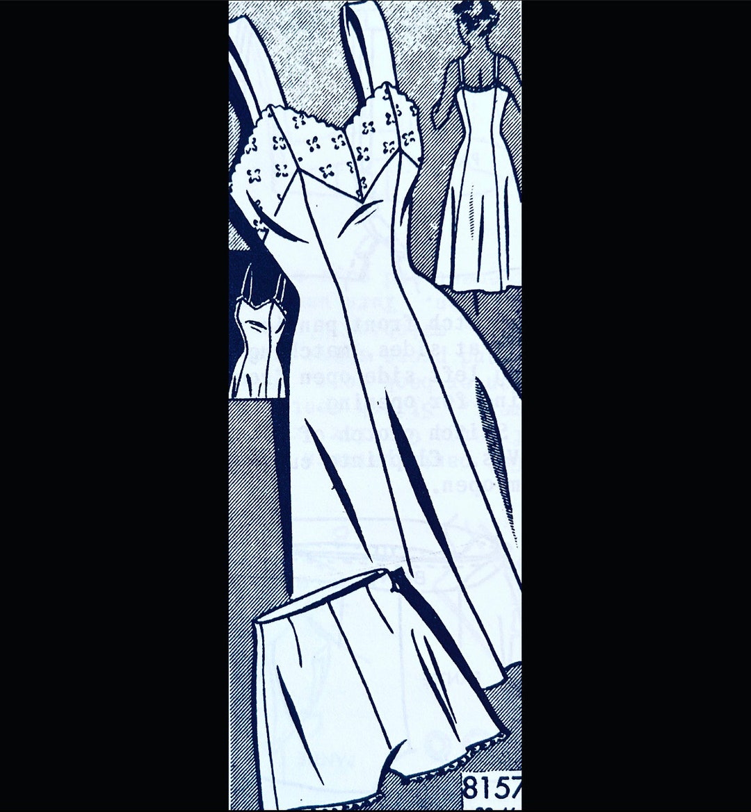 Mail Order 8157 B34, Full Slip Pattern, Tap Pants Pattern, Lingerie ...