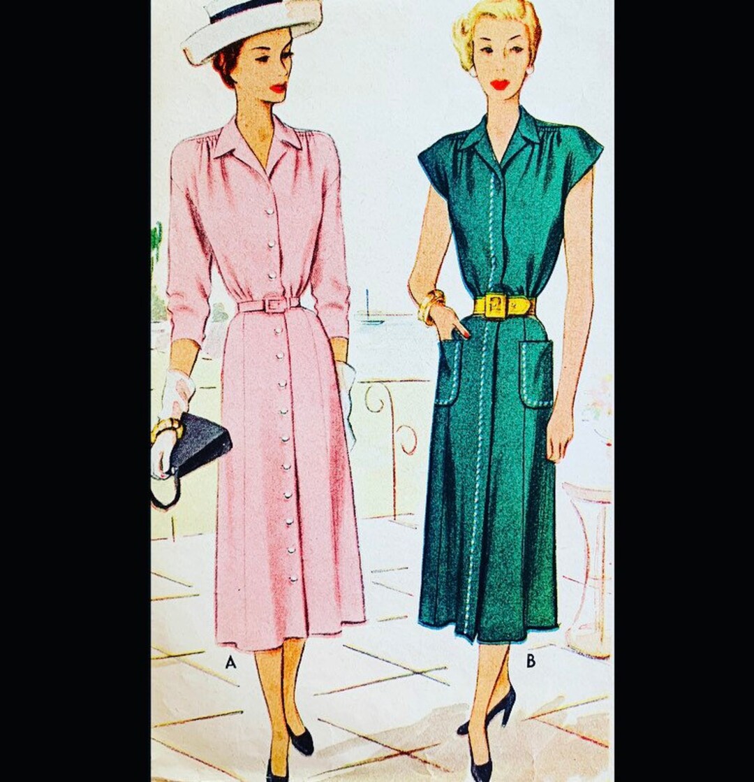 40s Pattern, Cute Dress Pattern, Patterns Dress Women, Vintage Dress ...