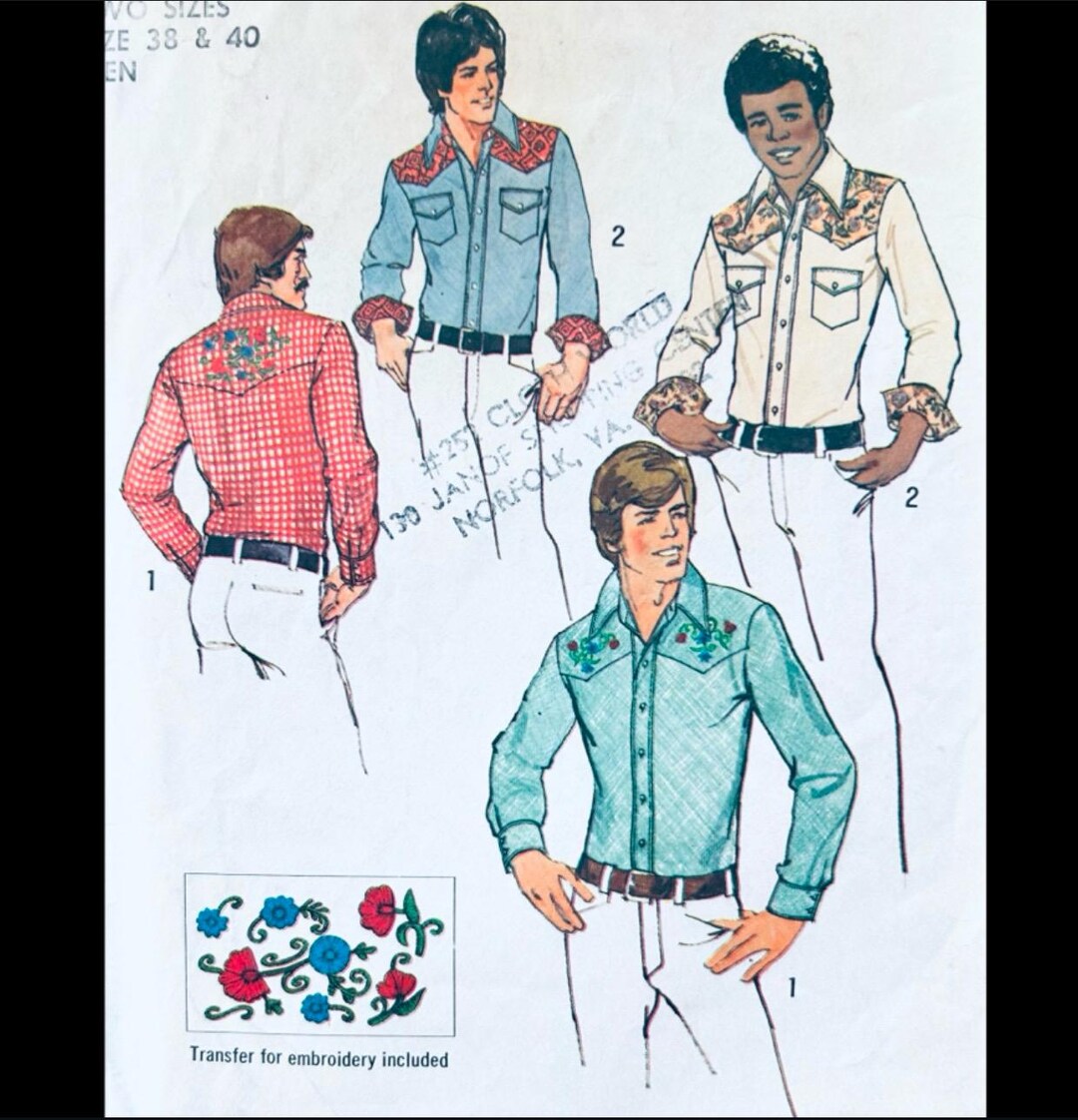 Simplicity 6693 38 40, Western Shirt Pattern, Rodeo Wear, Cowboy Shirt ...