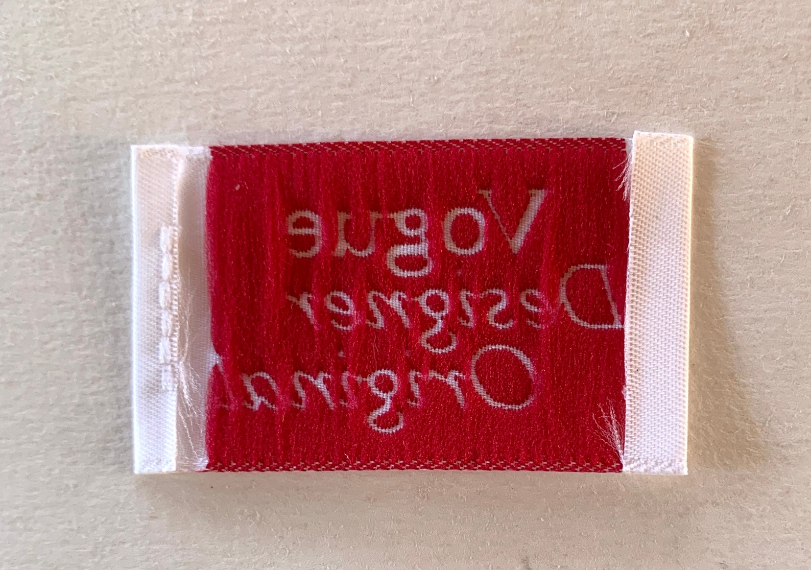 Vogue Designer Original Label Vintage 70s Embroidered Clothing Tag Red ...