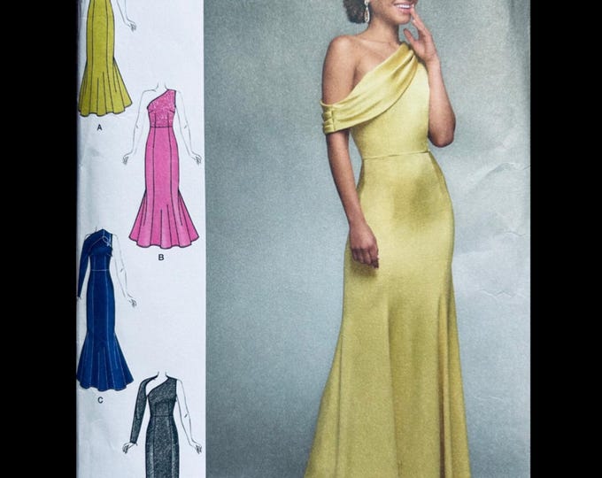 Simplicity S8870, One Shoulder Dress Pattern, Evening Gown Pattern ...