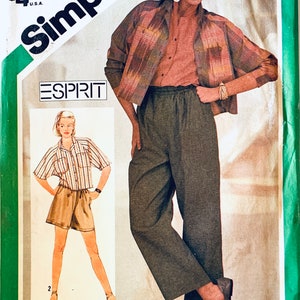 80s Loose Fitting Casual Pants Shorts Button Front Shirt Esprit Vintage ...