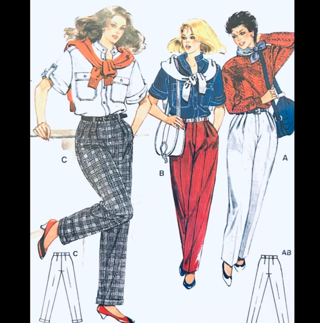 Burda 6866, Tapered Pants Sewing Pattern, High Waist Pants Pattern ...