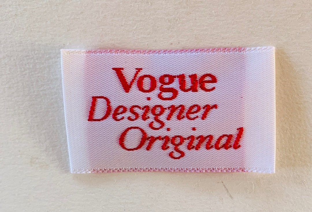 Vogue Designer Original Label Vintage 70s Embroidered Clothing Tag Red ...