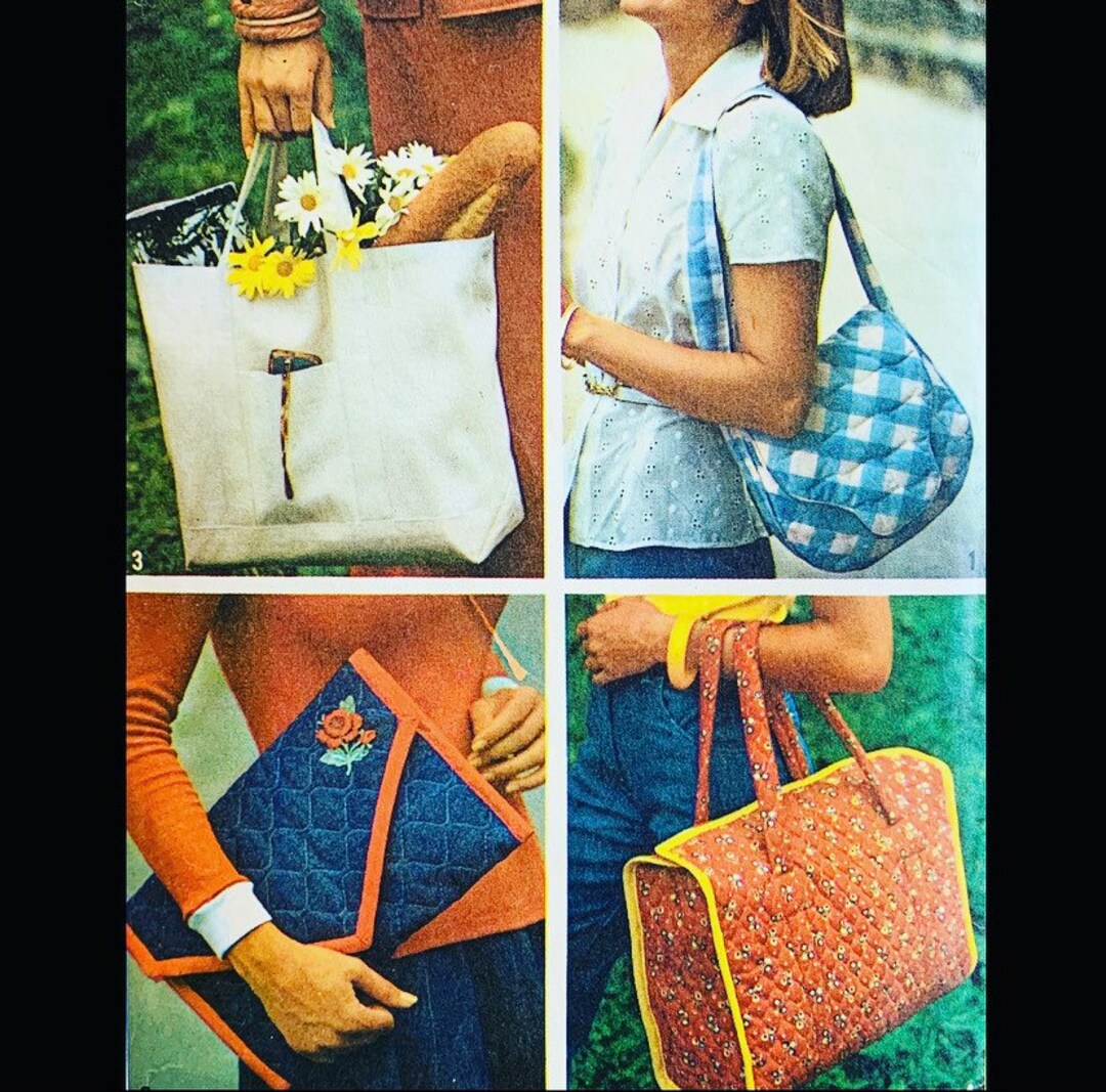 Vintage Purse Pattern, Purse Patterns for Sewing, Carryall Bag, Tote ...