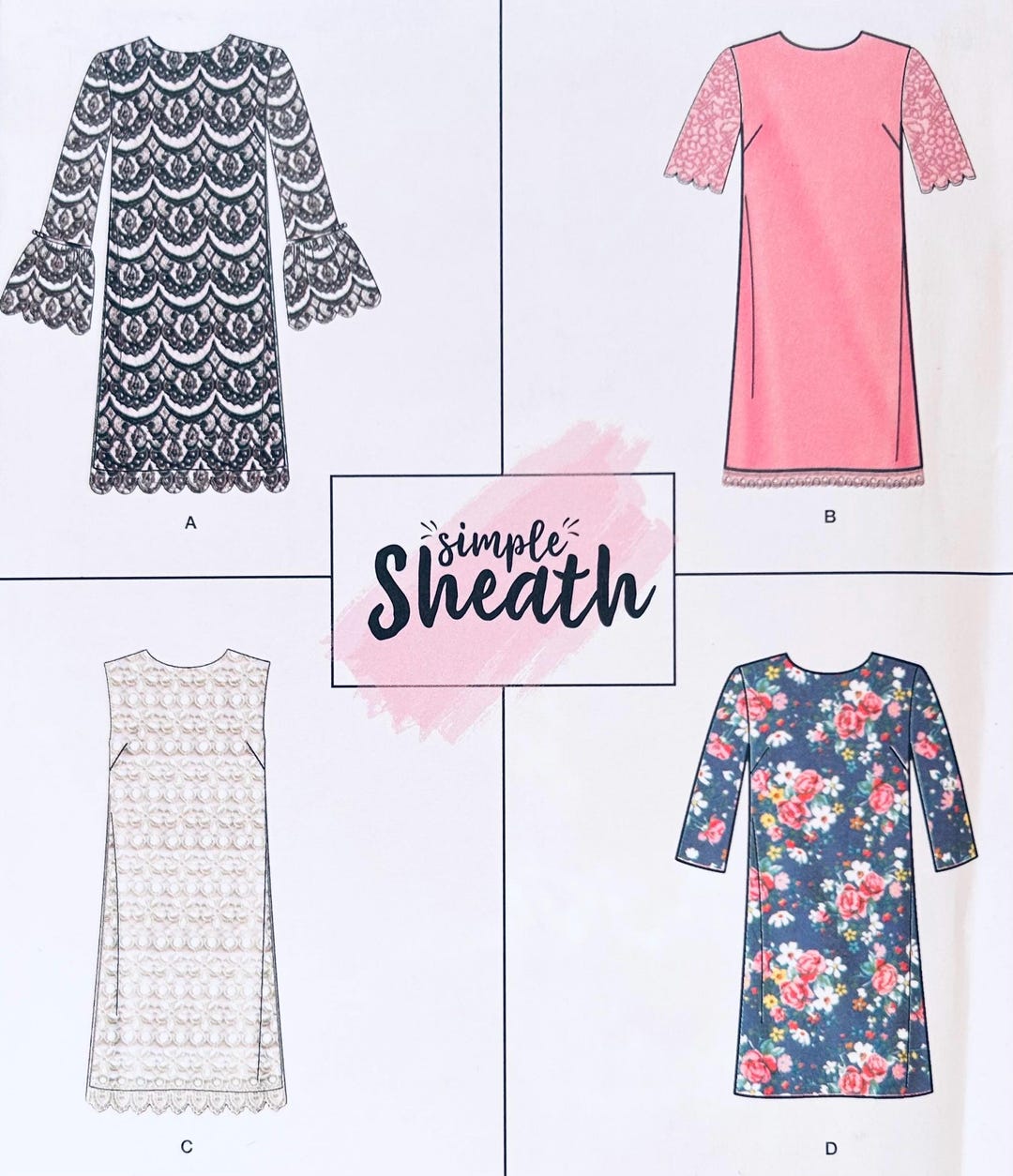 Simplicity 8293, Bell Sleeve Dress, Sewing Pattern, Plus Size Patterns ...