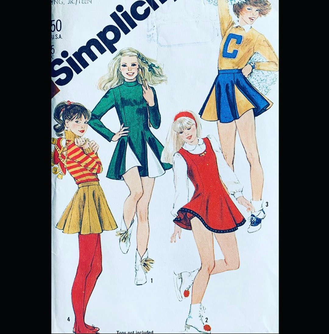 Simplicity 5598 XS S, Cheerleader Costume Pattern, Flared Skirt Pattern ...