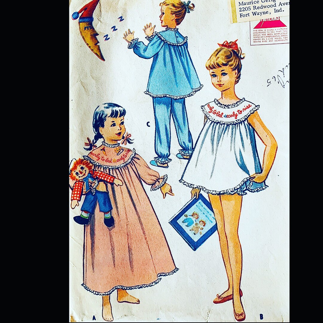 Girls Pajama Sewing Pattern, Pajamas Pattern Kids, Girls Nightgown ...