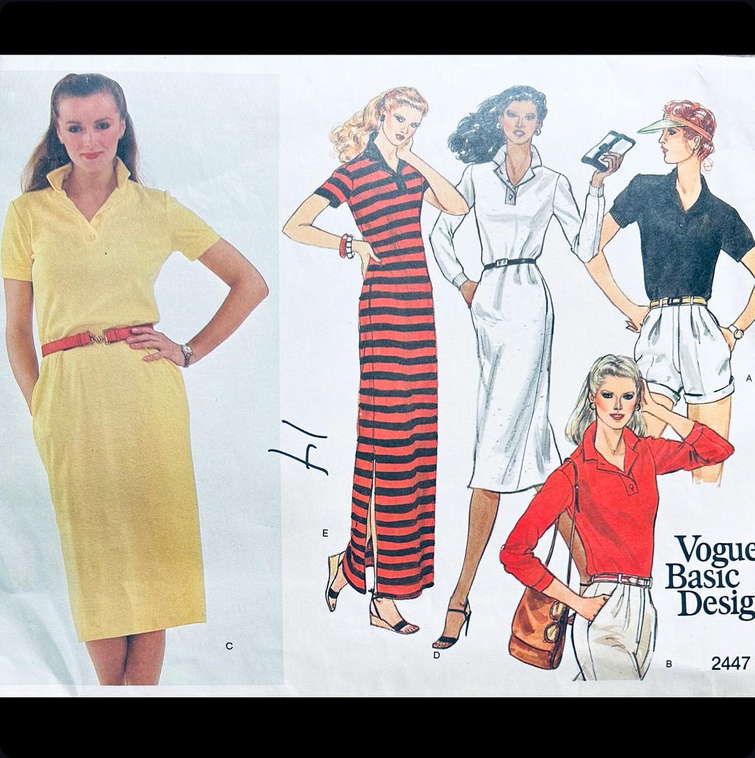 Vogue 2447 B36, Tshirt Dress Sewing Pattern, Maxi Dress Pattern, Long ...