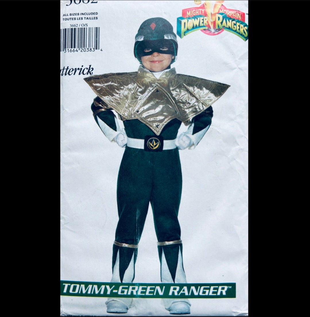 Kids Costume Pattern, Power Ranger Costume Pattern, Green Ranger ...