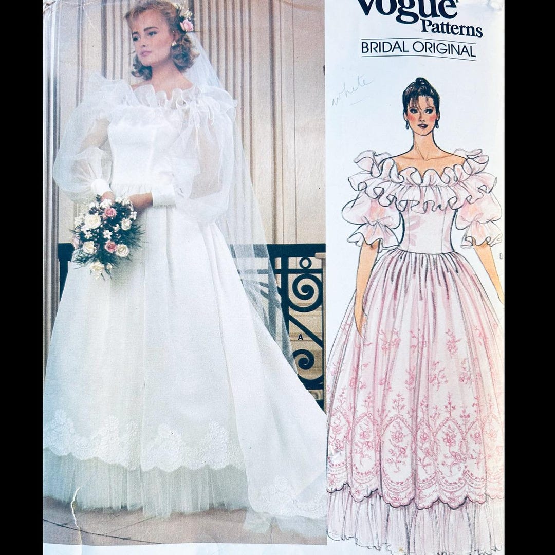 Vogue 1315 B34, Ruffled Wedding Dress Sewing Pattern, Southern Belle ...