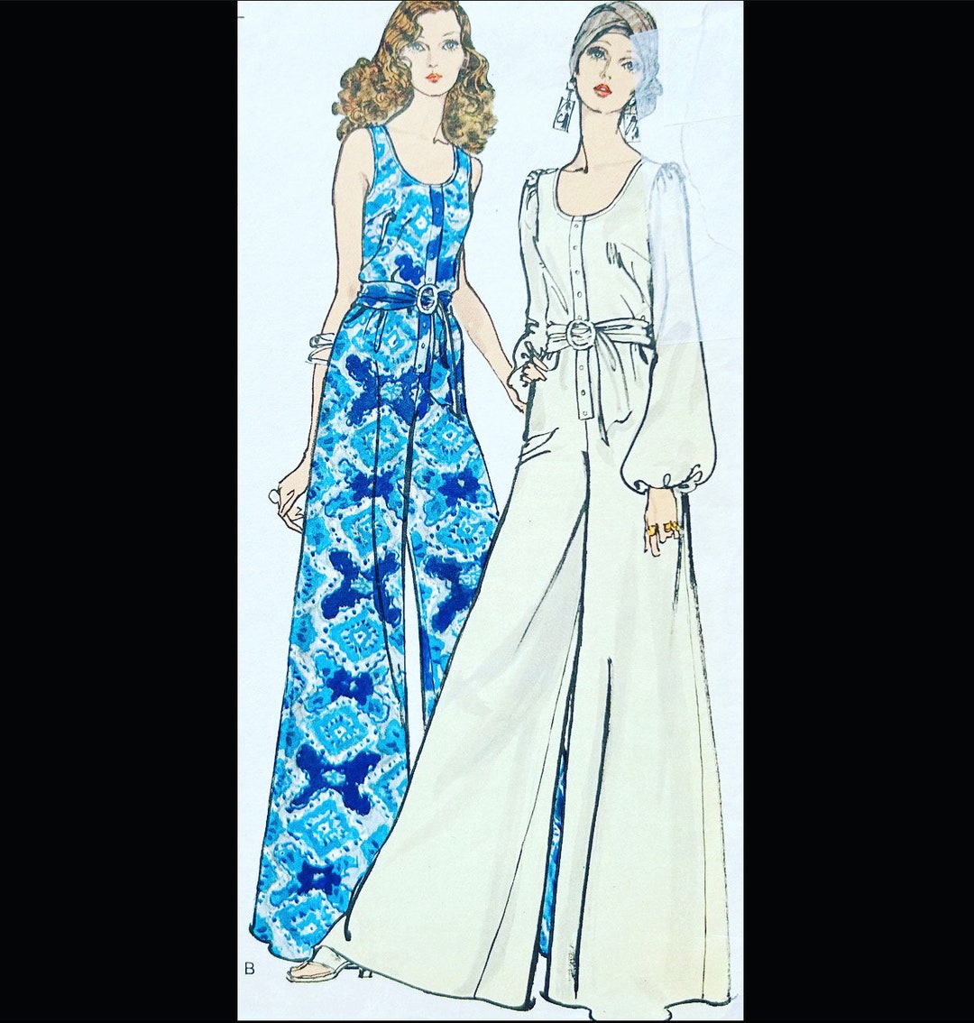 Vogue 7840 B32, Palazzo Jumpsuit Pattern, Formal Jumpsuit Pattern, Jump Suit Sewing Pattern ...
