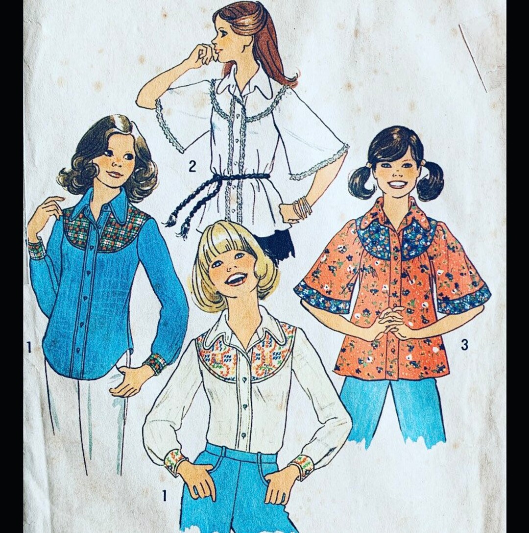 Simplicity 7678 B30, Western Shirt Pattern Women, Smock Top Pattern ...