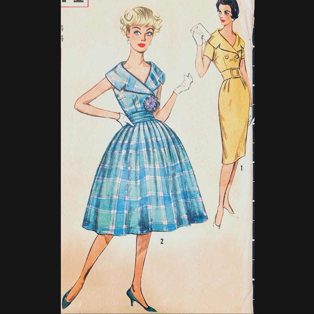 Simplicity 2971 B34, 50s Dress Patterns, Fit N Flare Dress, Sewing Pattern, Cute Dress Pattern ...