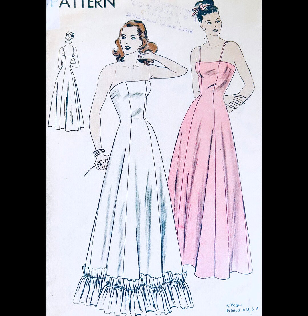 Vogue 5902 B32, Vintage Slip Pattern, Princess Seam Pattern, Strapless ...