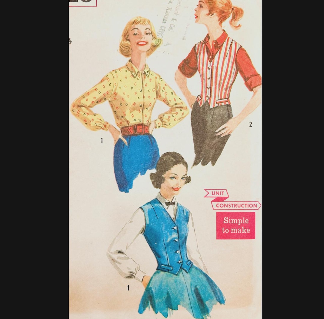 Simplicity 2240 B31, Oxford Shirt Patterns, Fitted Vest Sewing Pattern ...