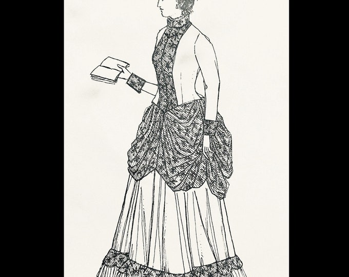 Victorian Dress Sewing Pattern, 1880s Dress Pattern, Bustle Dress ...