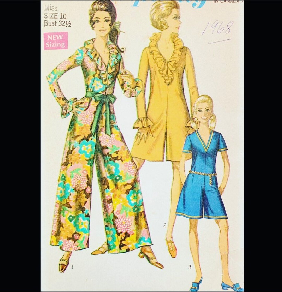 Simplicity 7956 B32, Palazzo Jumpsuit Pattern, Playsuit Sewing Pattern ...