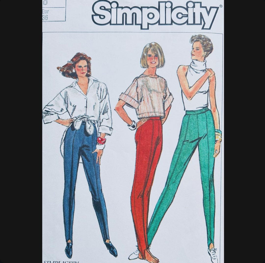 Simplicity 7521 W26, Stirrup Pants Sewing Pattern, Skinny Pants Pattern ...