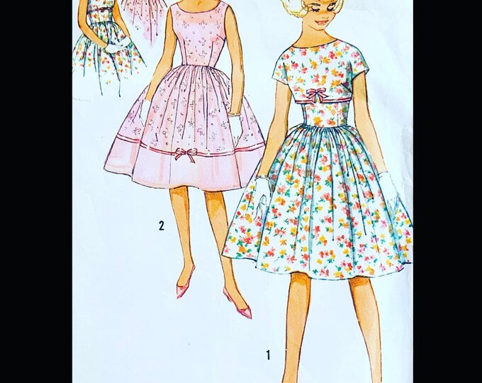 50s Pattern, Sleeveless Dress Pattern, Full Skirt Dress Pattern ...