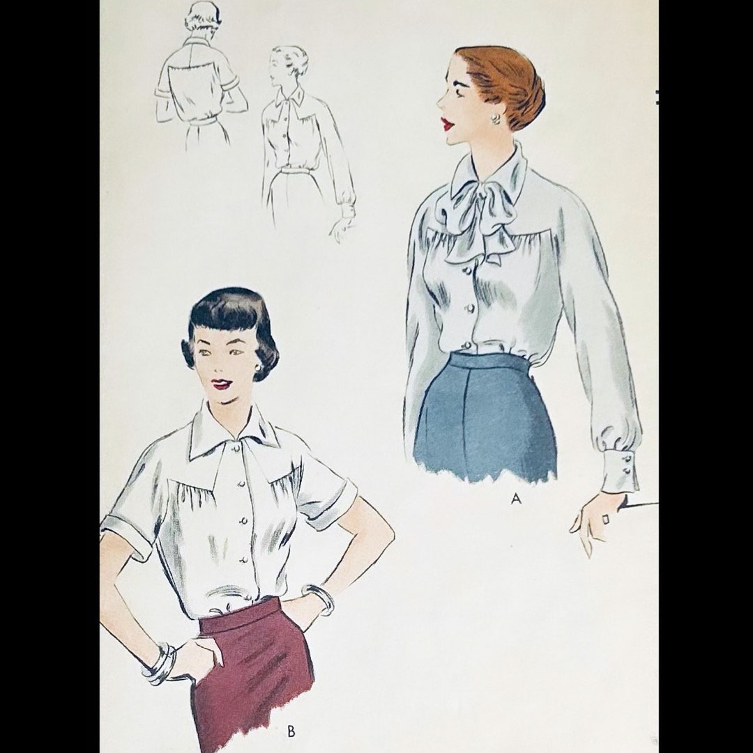 Vogue 6886 B30, Pretty Blouse Patterns for Women, Vintage Blouse Sewing ...
