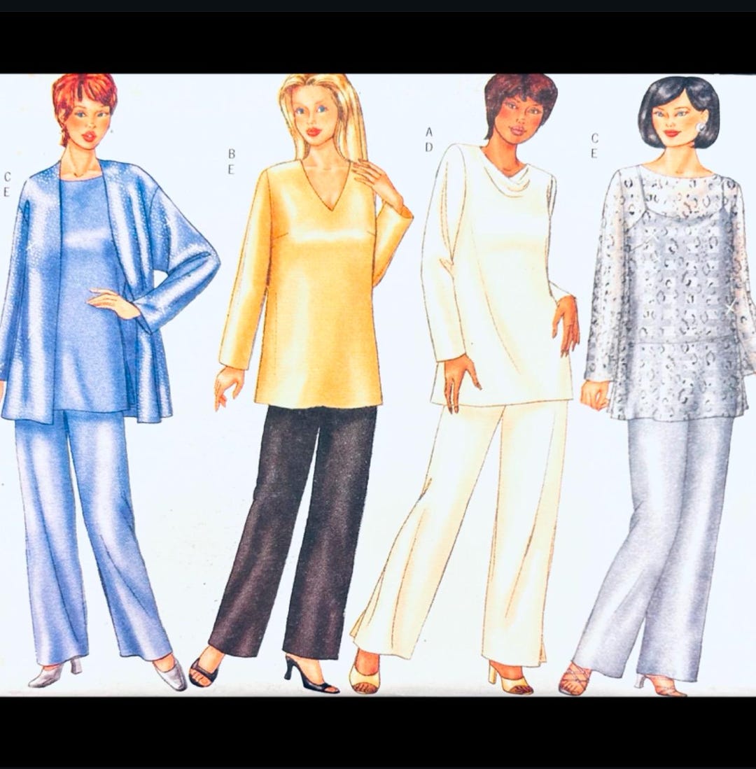 Butterick 6892 2X 3X, Tunic Top Pattern, Cowl Neck Pattern, Plus Size ...