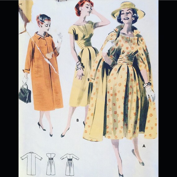 Vintage Coat Sewing Pattern Fitted Sheath Dress Pattern - Etsy
