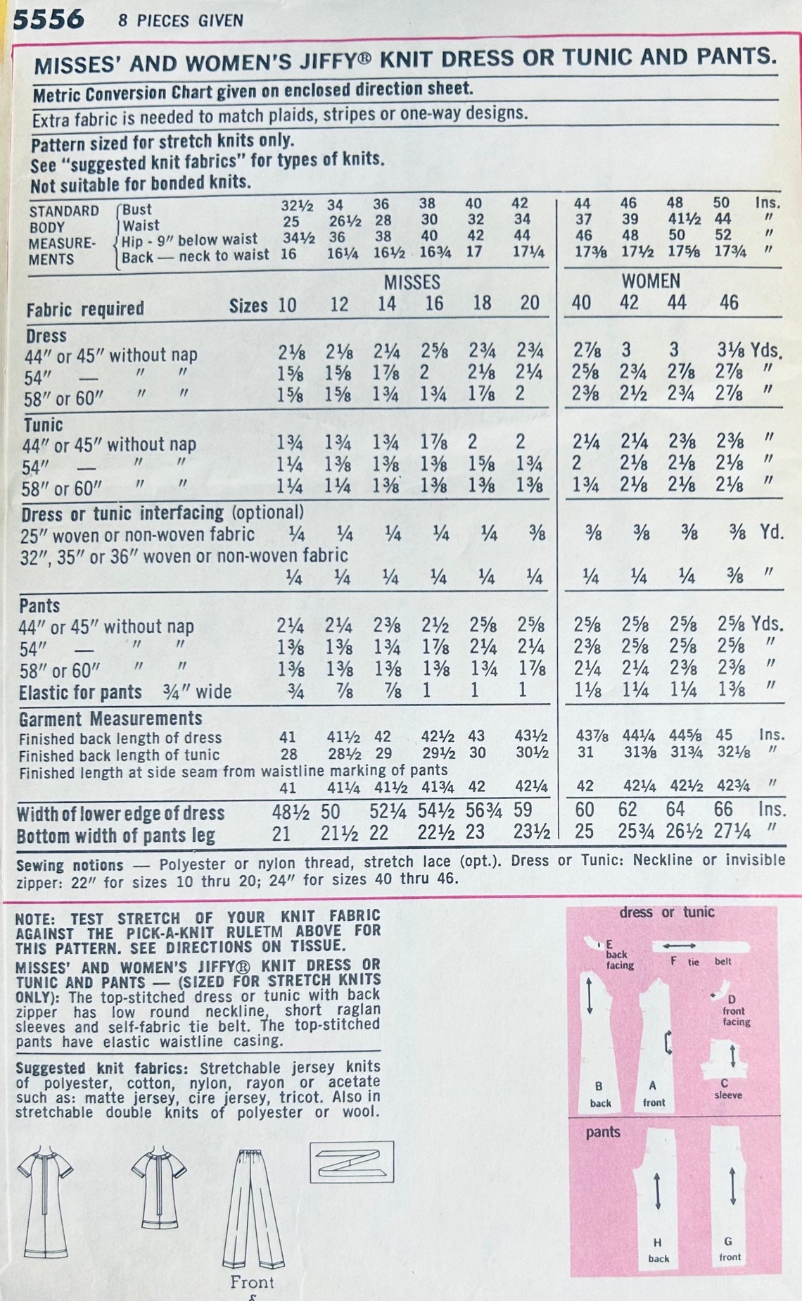 Simplicity 5556 XL, Pantsuit Pattern, Straight Leg Pants Pattern, Pant ...